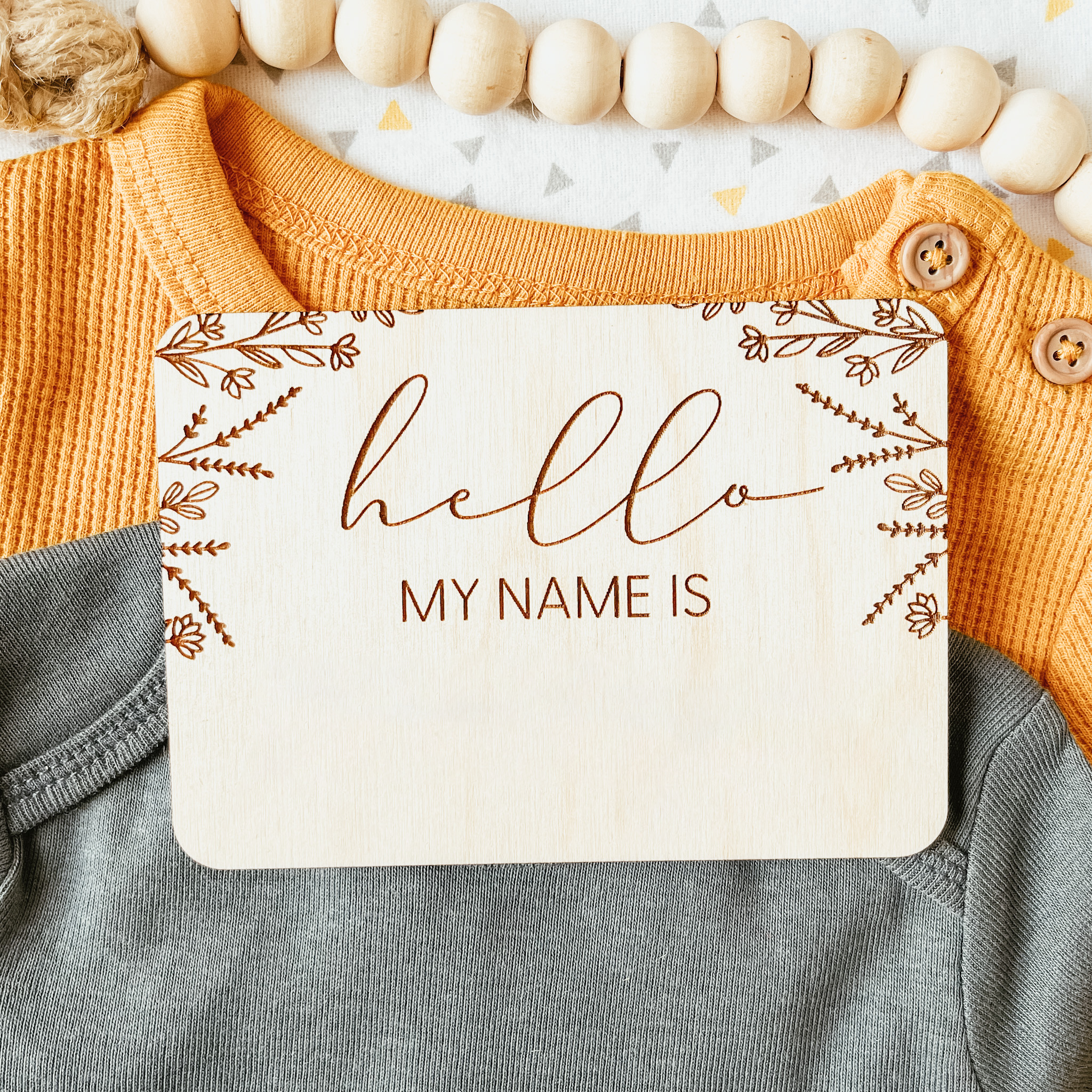 Baby Birth Announcement Sign - Wildflower Name Tag – Northern Cub