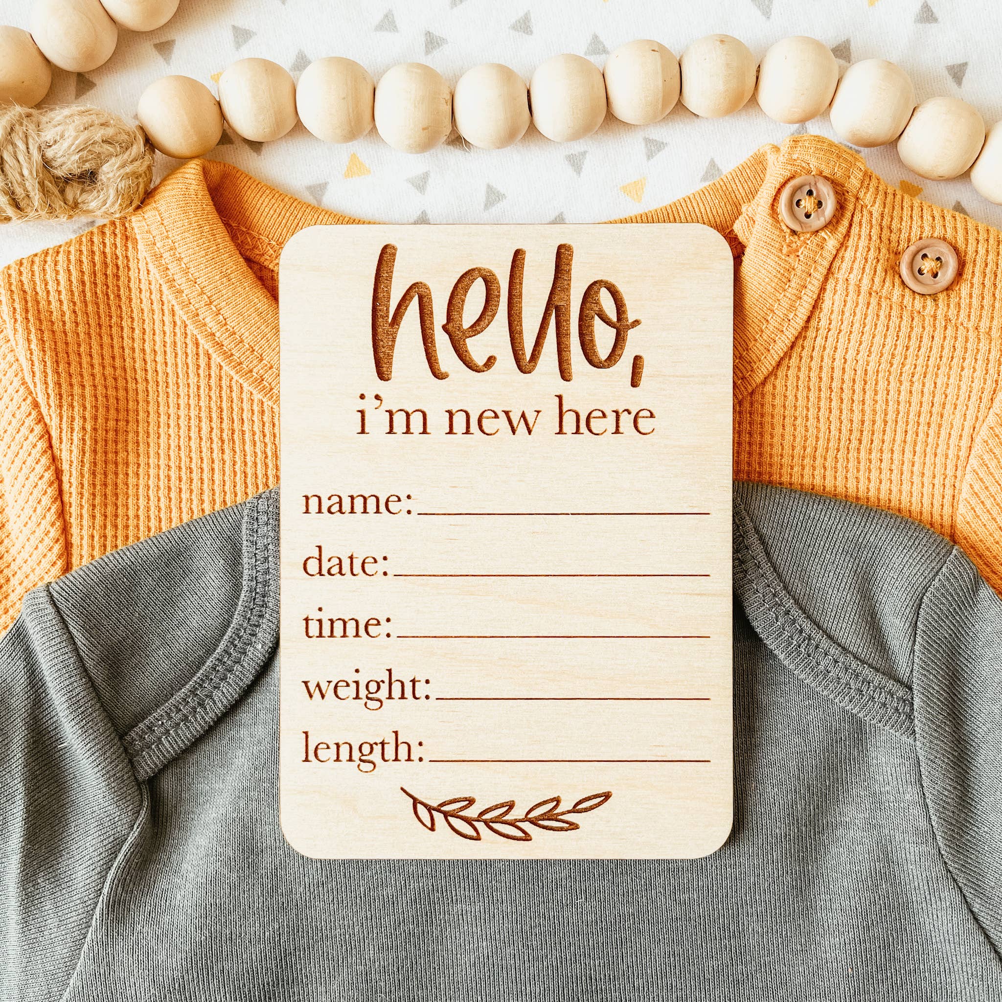 Baby Birth Announcement Sign - Hello World Branch Rectangle – Northern Cub